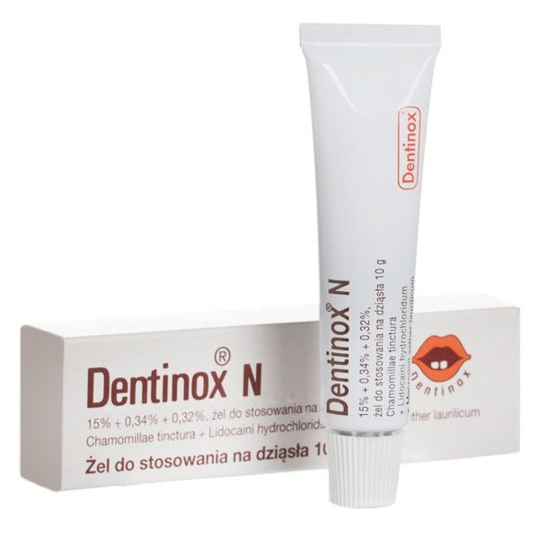 Dentinox N (150 мг + 3,4 мг + 3,2 мг) / г, гель, 10 г купить в Украине